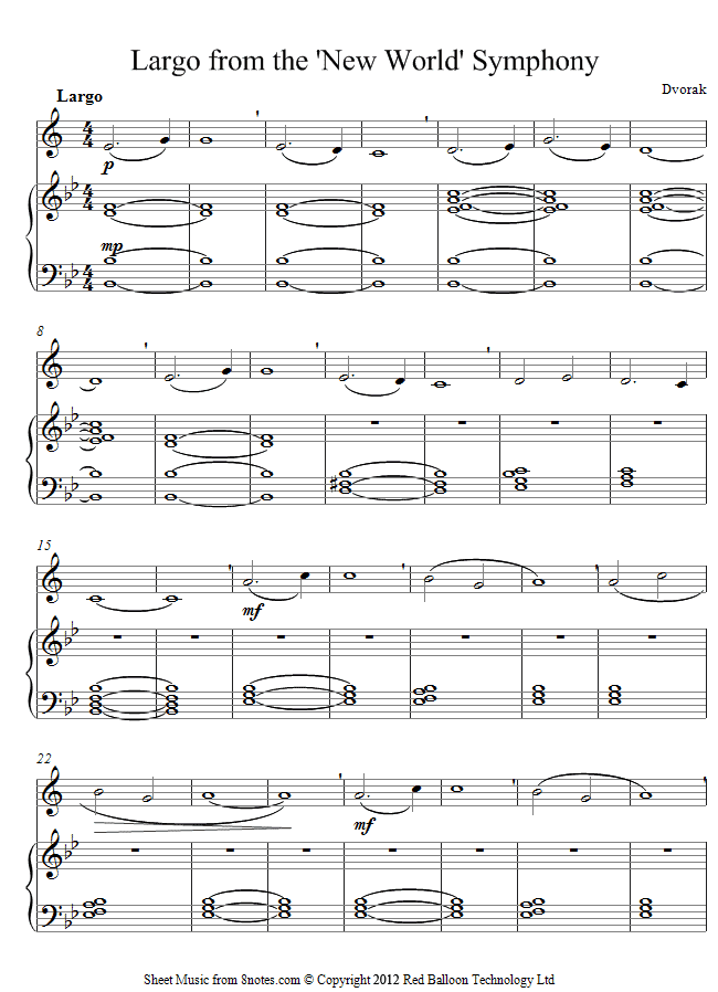 New World Symphony Largo Score at Edward Oneal blog